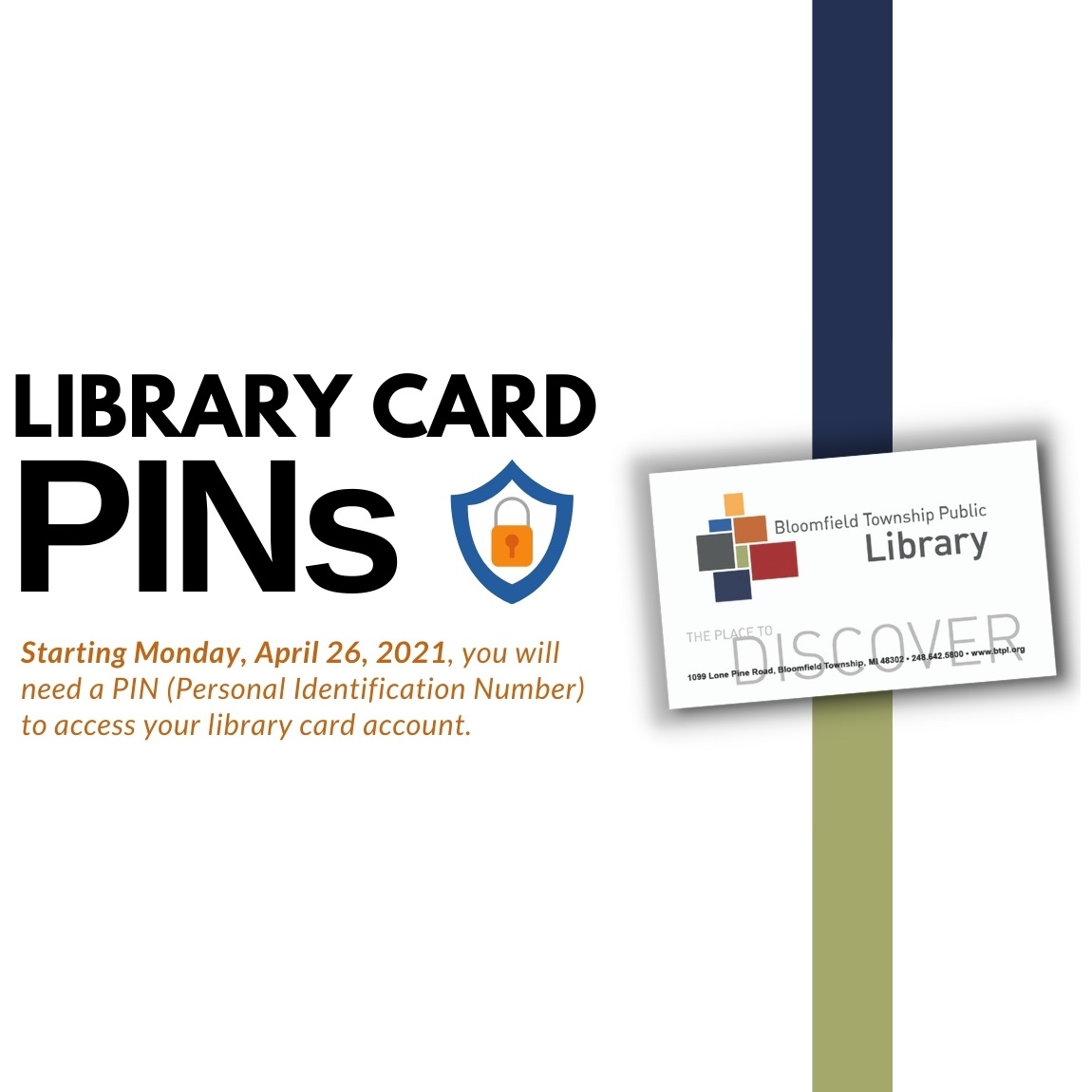 PIN Help | Bloomfield Township Public Library